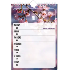 Week kalender - 2024 - Bloemen - Agenda's & Kalenders - Shopa