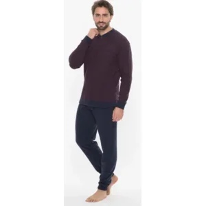Gary Heren pyjama: punto milano kwaliteit ( zeer warm ), Bordeau ( GARY ...